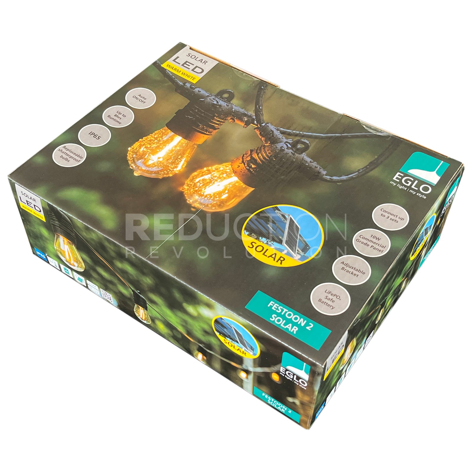 EGLO Solar Festoon Lights - 10 LED Bulb Kit