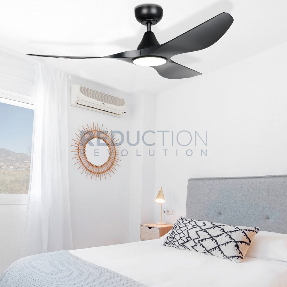 EGLO Surf Black DC Ceiling Fan With LED Light