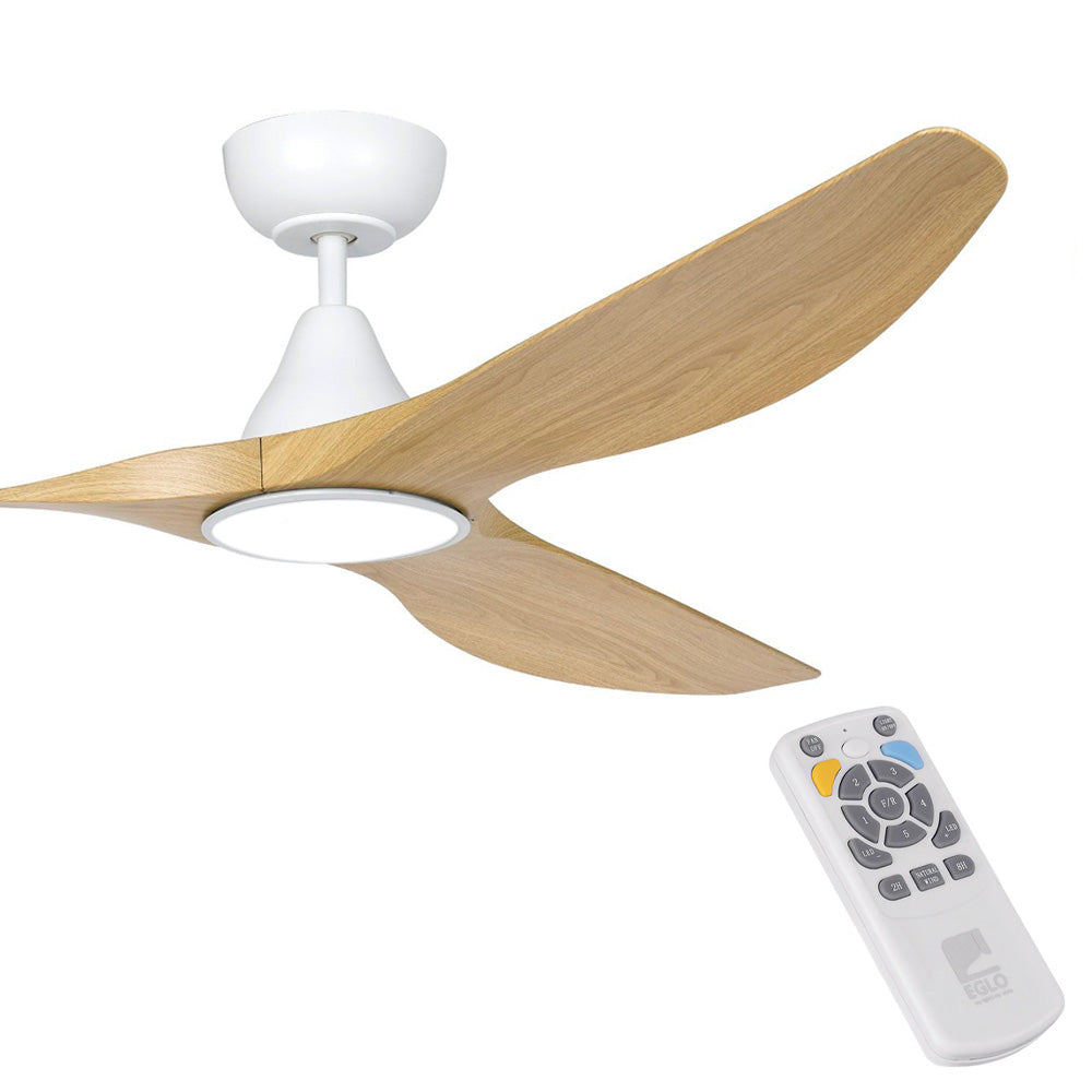 EGLO Surf Oak Wood DC Ceiling Fan With LED Light