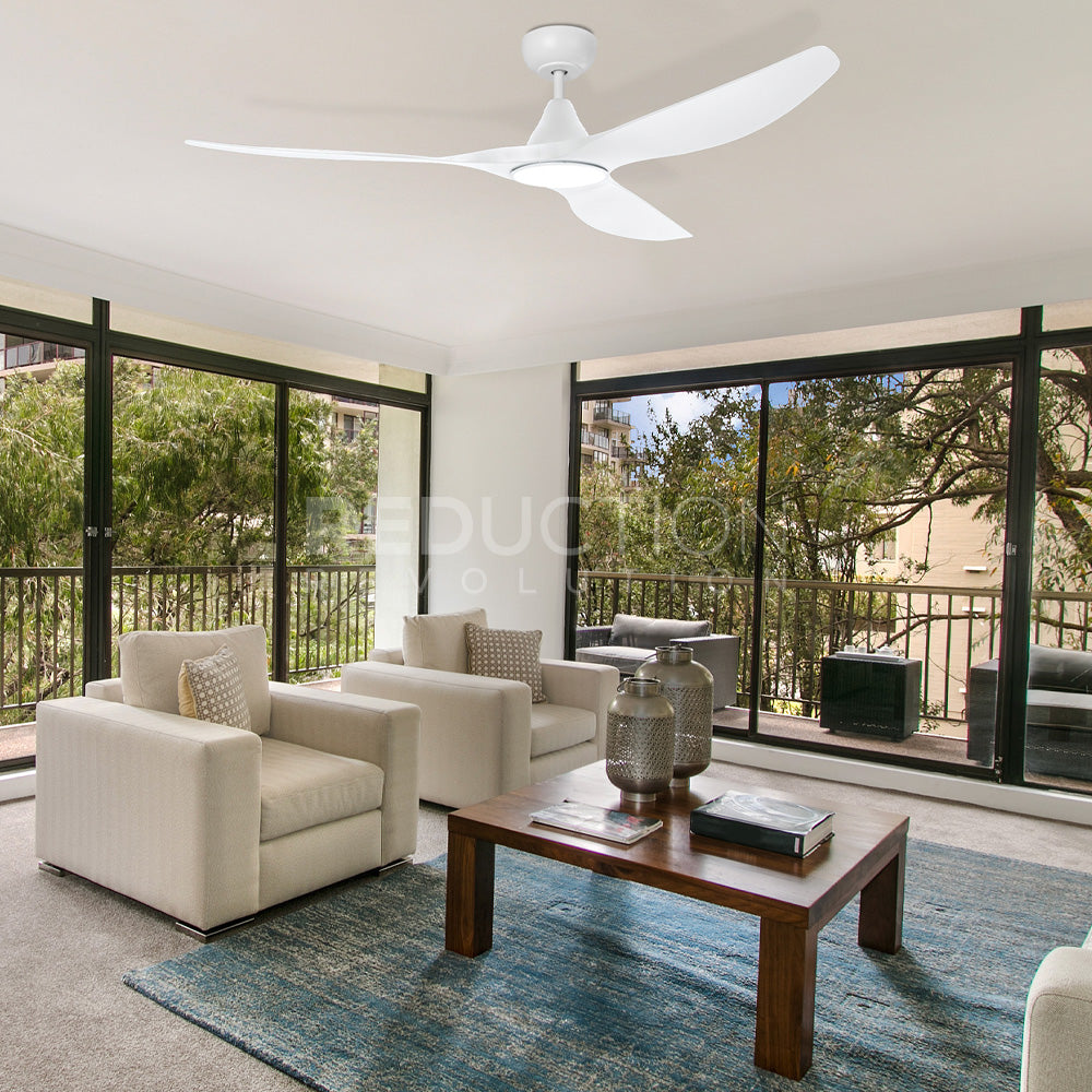 EGLO Surf White DC Ceiling Fan With LED Light