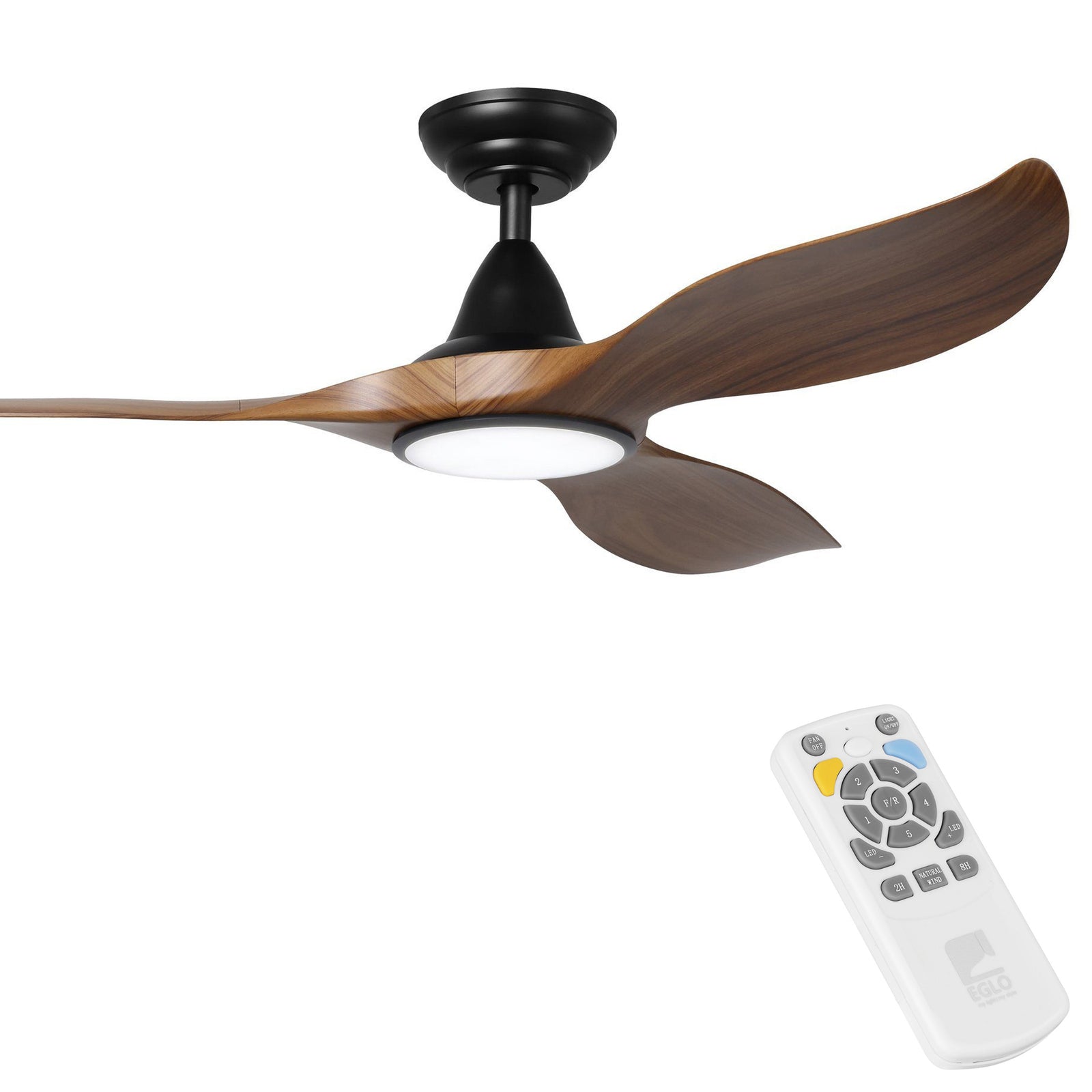 Noosa New Teak Ceiling Fan With Light