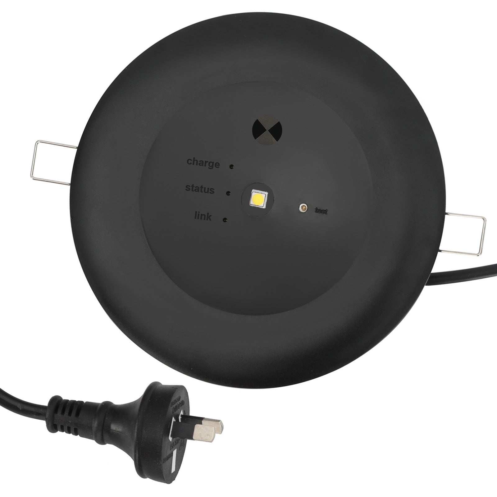Black Spitfire Recessed Emergency Light