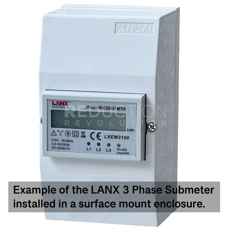 3 Phase 100A Electricity Sub Meter by LANX