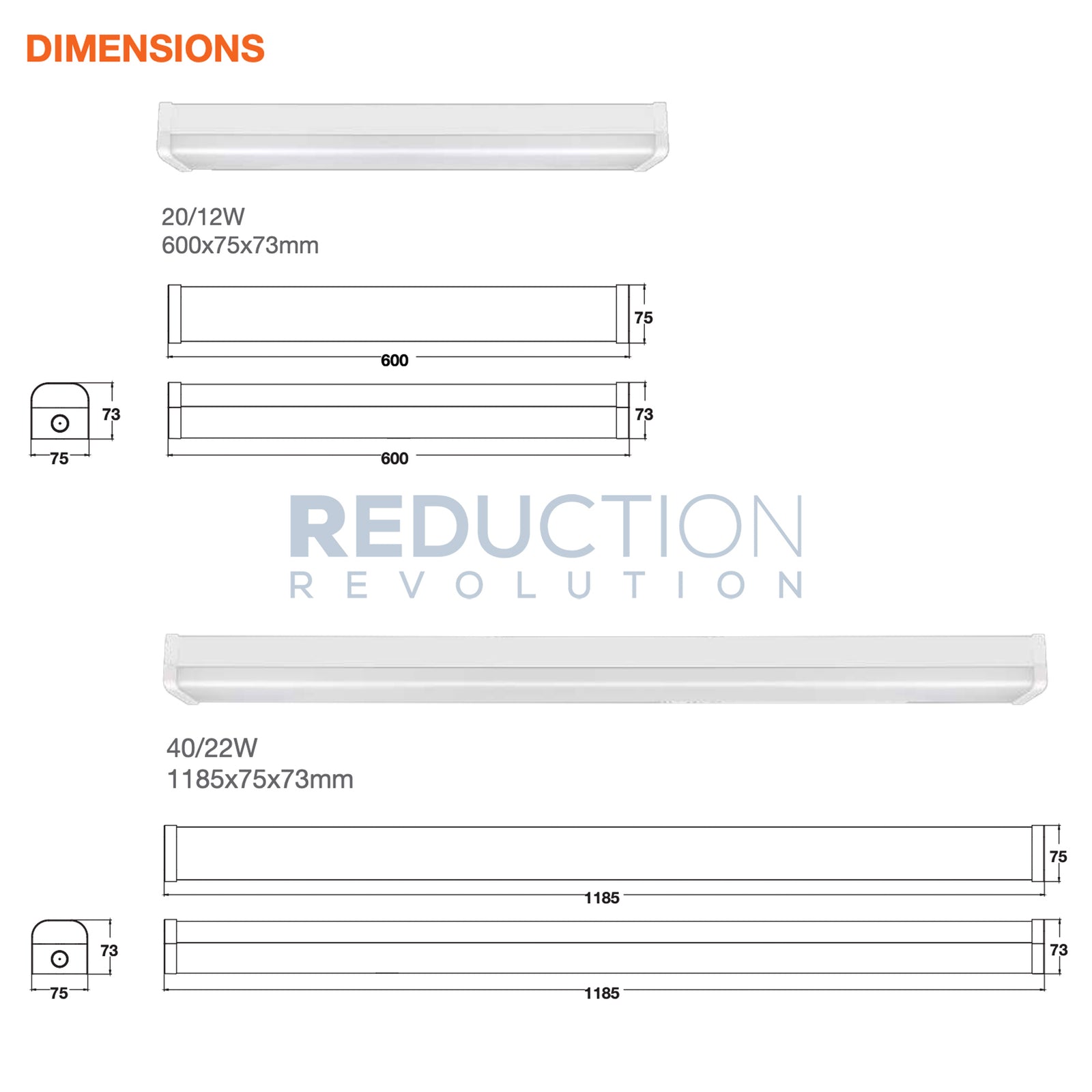 Indoor LED Batten Light - Adjust Power & Colour