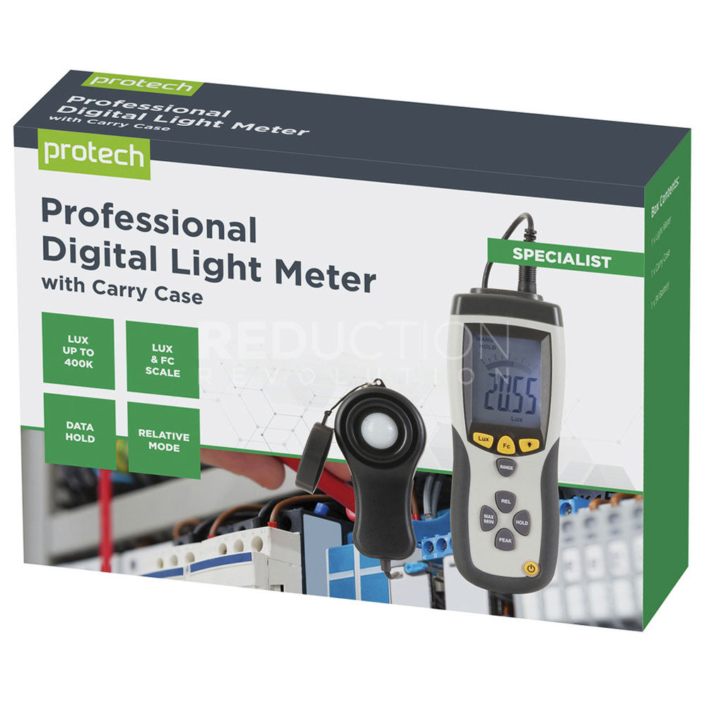 Pro Light Meter With Case - Measure Up to 400K Lux