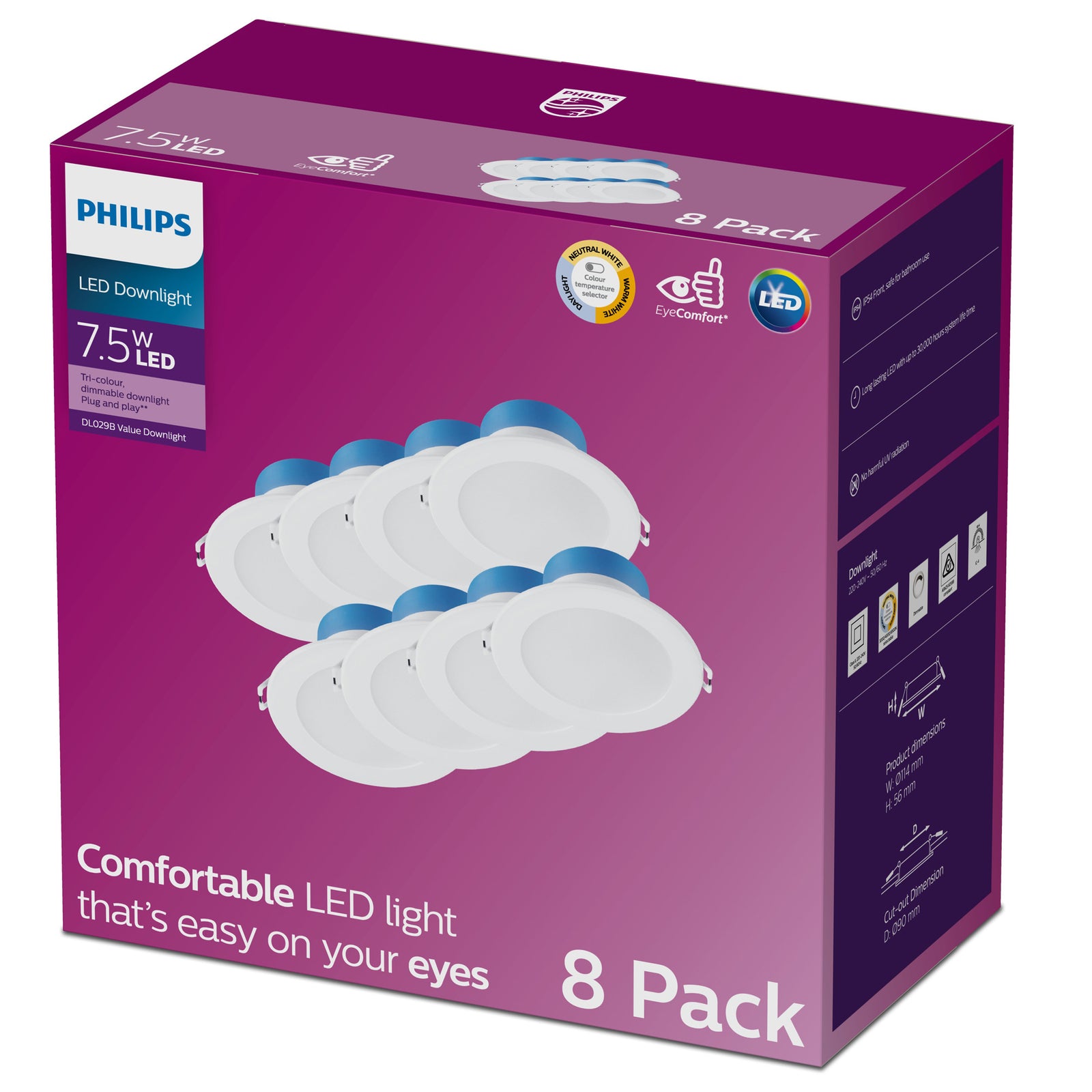 Philips 90mm Downlight LED 7.5W