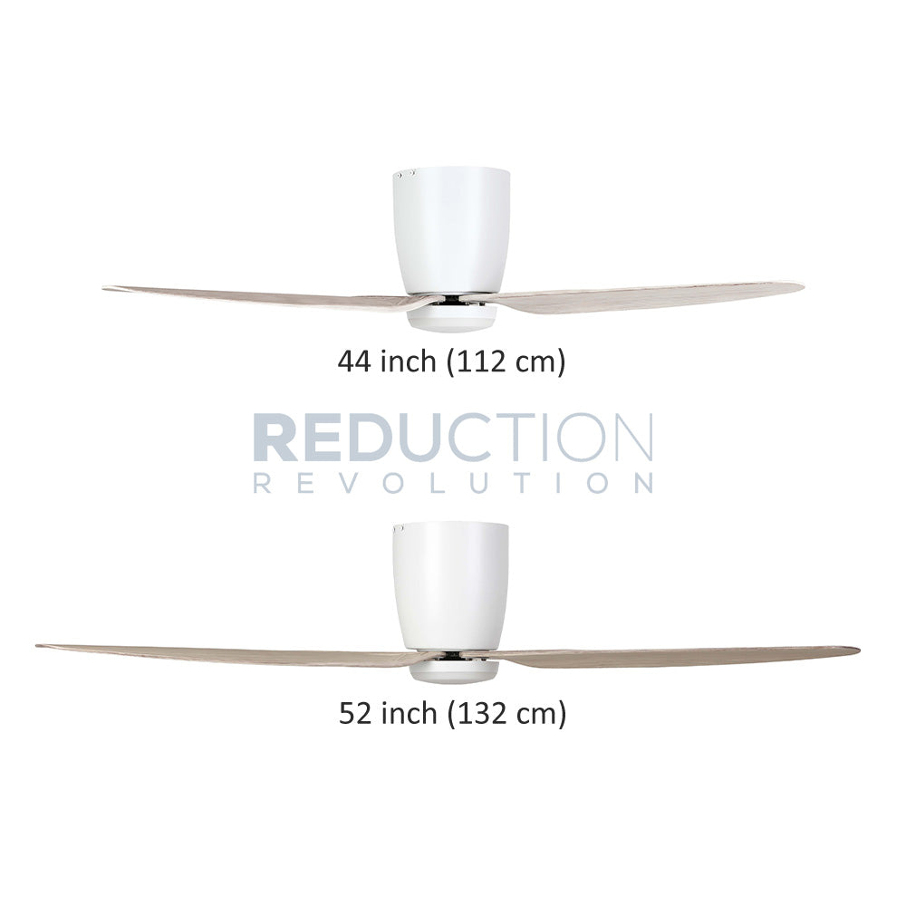 EGLO Seacliff White & Oak Ceiling Fan With LED Light
