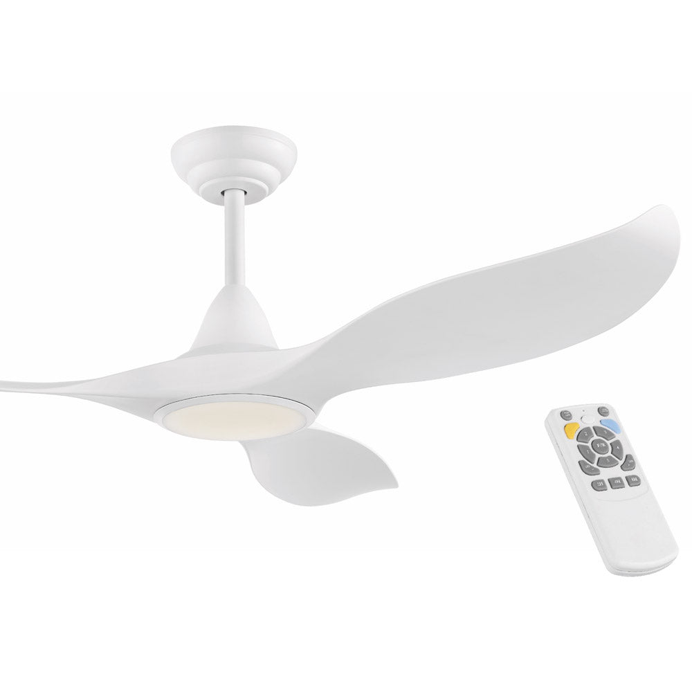 Noosa White Ceiling Fan With LED Light & Remote