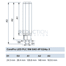 G24q-3 LED - Philips CorePro 9W (26W) 4 Pin Bulb
