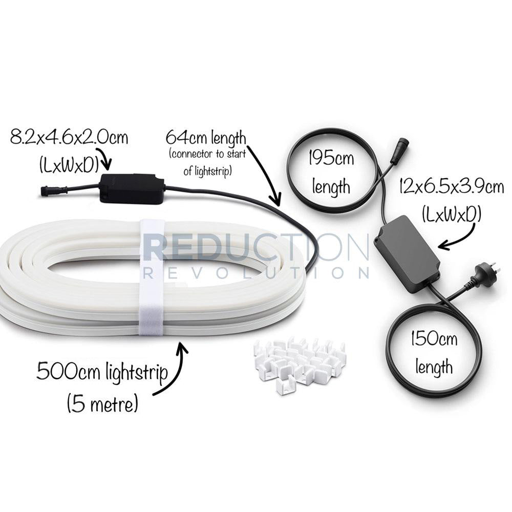 5m Outdoor Philips Hue LED Strip Light Kit - Full Colour